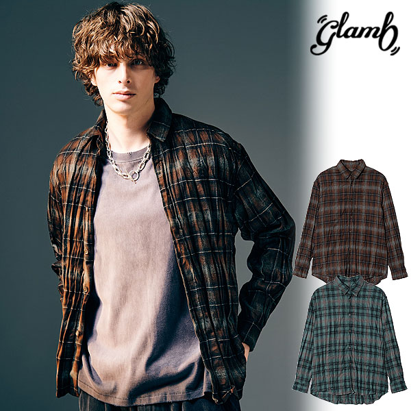 2025 冬 先行予約 11月下旬〜12月上旬入荷予定 glamb グラム Wrinkle Flannel Shirt シャツ 送料無料 キャンセル不可 atftps
