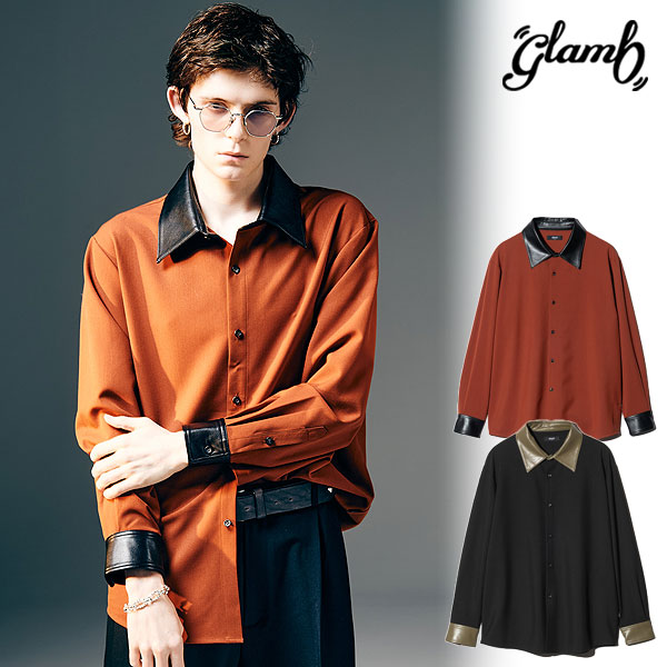 2025 冬 先行予約 10月下旬〜11月上旬入荷予定 glamb グラム Synth Leather Collar Shirt シャツ 送料無料 キャンセル不可 atftps