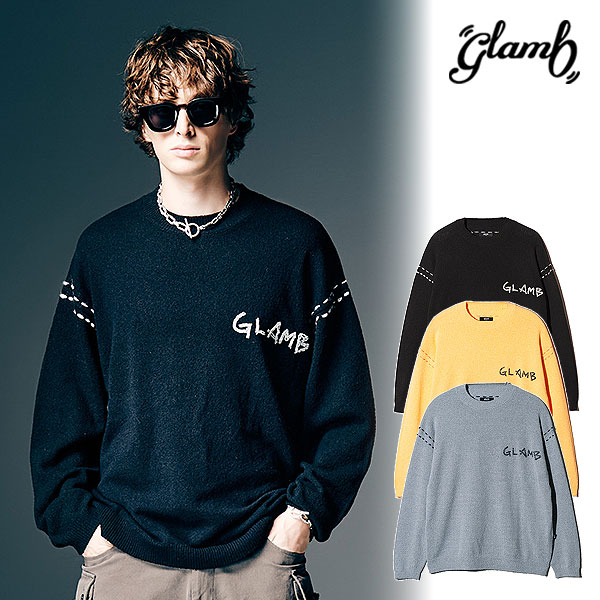 2026 春 先行予約 3月上旬〜中旬入荷予定 glamb グラム Hand Beaded Logo Knit ニット 送料無料 キャンセル不可 atftps