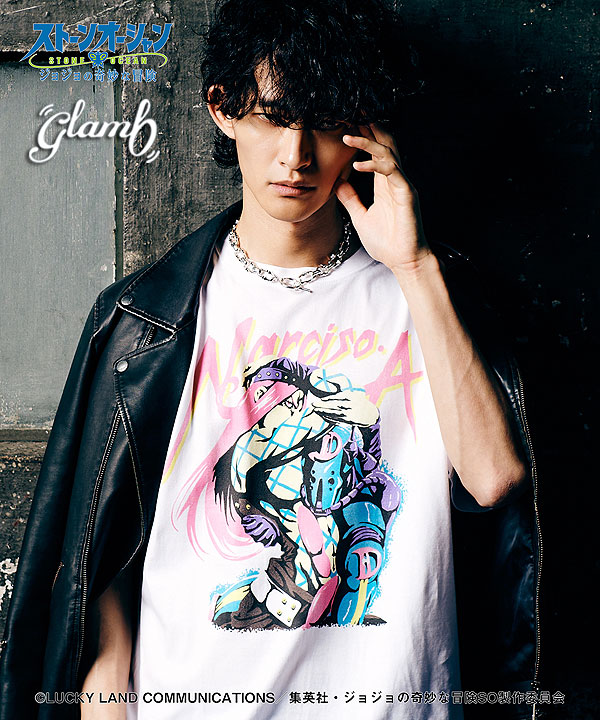 glamb×ジョジョの奇妙な冒険 ストーンオーシャン glamb グラム Narciso・A T-shirts atftps