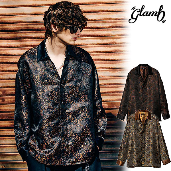 glamb グラム Paisley Skipper Shirt ペイズリー スキッパーシャツ 送料無料 atftps