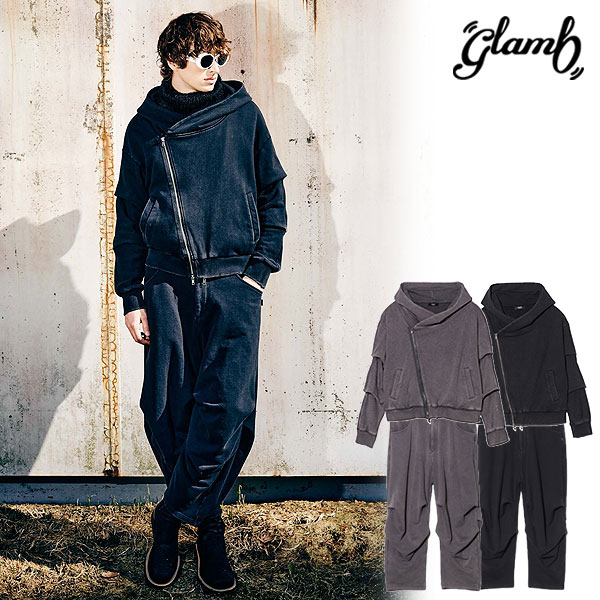 glamb グラム Distorted Sweat Set Up ディストーテッドセットアップ セットアップ ジップパーカー スウェットパンツ atfset