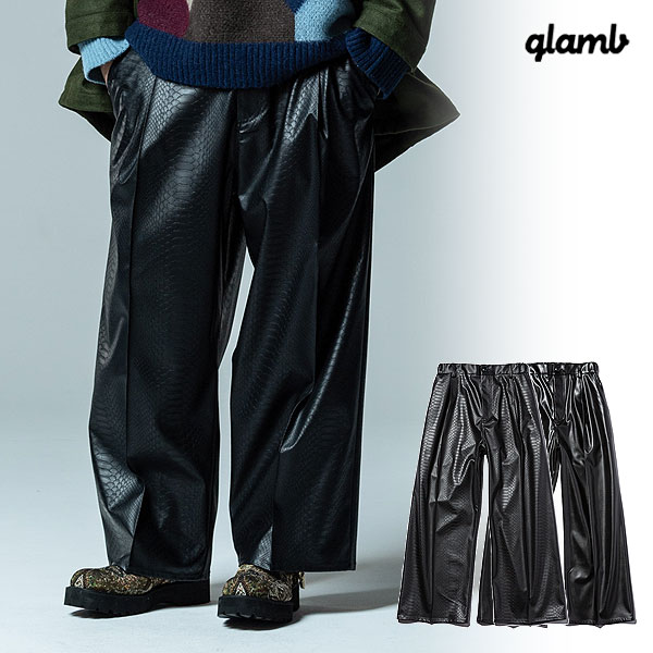 40％OFF SALE セール glamb グラム Synth Leather Baggy Slacks シンセレザーバギースラックス パンツ atfpts