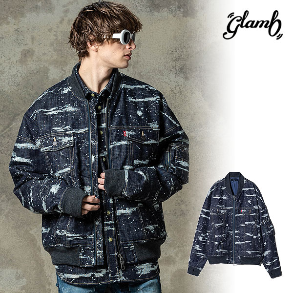 glamb グラム Splash Jacquard Denim MA-1 ジャケット atfjkt