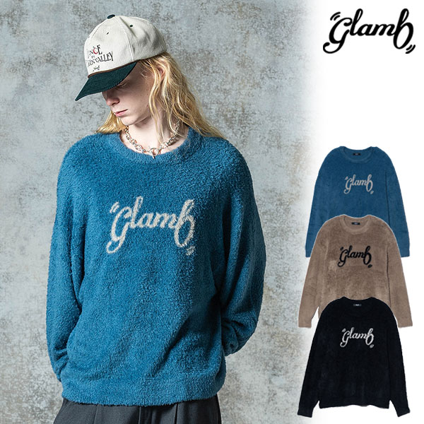 2025 秋 先行予約 9月下旬〜10月上旬入荷予定 glamb グラム Spin Logo Shaggy Knit ニット 送料無料 キャンセル不可 atftps