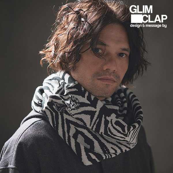 2024 秋冬 1st 先行予約 10月上旬〜中旬入荷予定 GLIMCLAP グリムクラップ Zebra jacquard snood メンズ スヌード atfacc