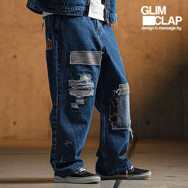 2025 春夏 1st 先行予約 2月上旬〜中旬入荷予定 GLIMCLAP グリムクラップ Distressed denim pants メンズ パンツ atfpts