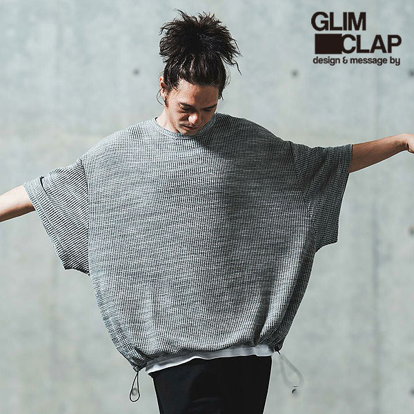 2025 春夏 2nd 先行予約 4月下旬〜5月上旬入荷予定 GLIMCLAP グリムクラップ Melange fabric Boxy silhouette T-shirt atftps