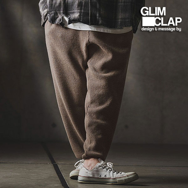 2025 秋冬 1st 先行予約 8月下旬〜9月上旬入荷予定 GLIMCLAP グリムクラップ Relax & Slim-fit joggers-Soft brushed waffle fabric- atfpts