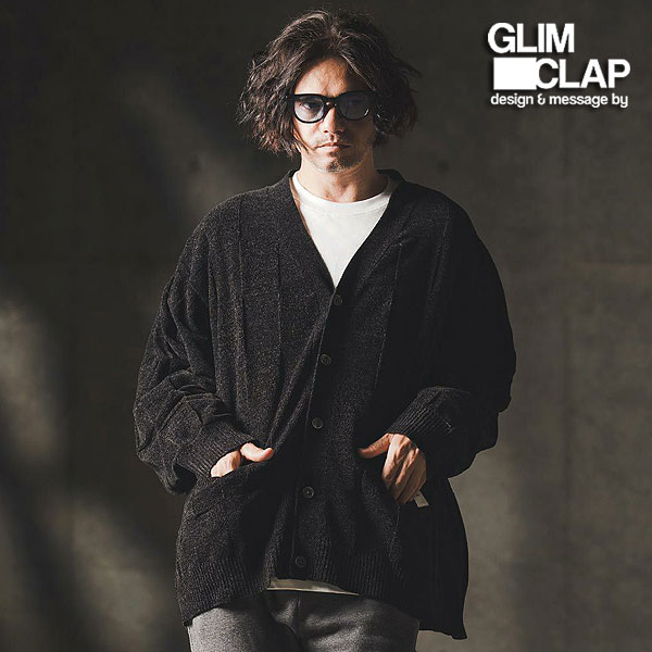 2025 秋冬 1st 先行予約 9月上旬〜中旬入荷予定 GLIMCLAP グリムクラップ Cardigan sweater -Chenille yarn & Grid pattern- atftps