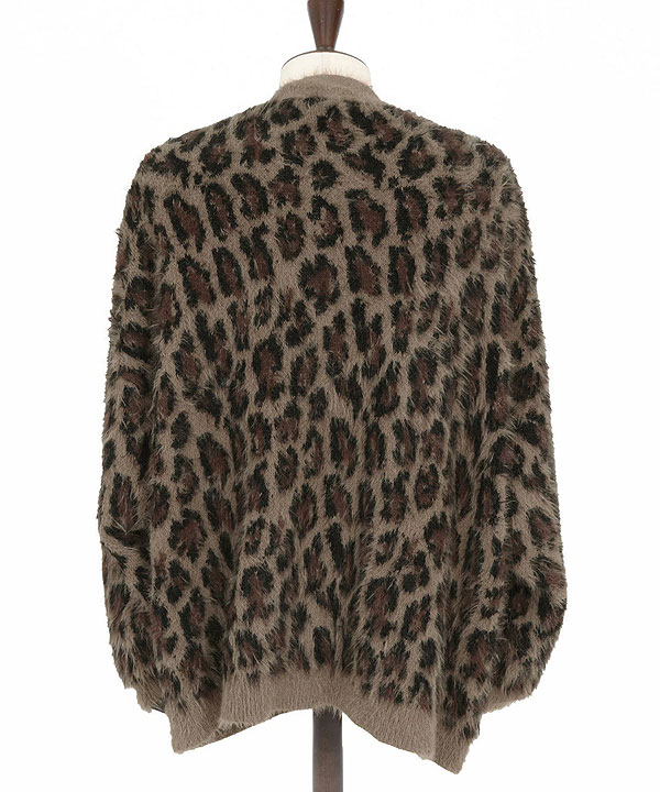 2025 秋冬 1st 先行予約 12月中旬〜下旬入荷予定 GLIMCLAP グリムクラップ Minimai detail cardigan -Leopard feather yarn sweater-