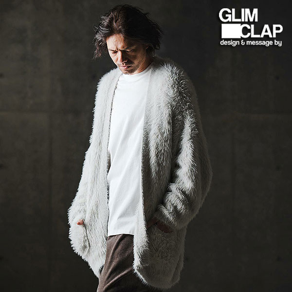 2025 秋冬 1st 先行予約 9月上旬〜中旬入荷予定 GLIMCLAP グリムクラップ Minimai detail cardigan -Feather yarn sweater- atftps