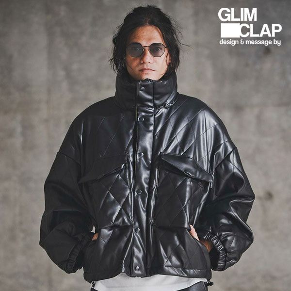 2025 秋冬 2nd 先行予約 11月上旬〜中旬入荷予定 GLIMCLAP グリムクラップ Synthetic Leather WEP Jacket ? Diamond Stitch Edition