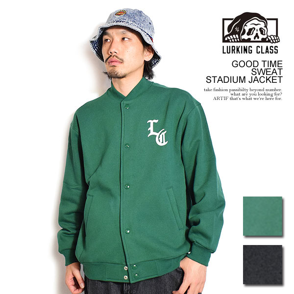 30％OFF SALE セール LURKING CLASS ラーキングクラス GOOD TIME SWEAT STADIUM JACKET ジャケット スタジャン atfjkt