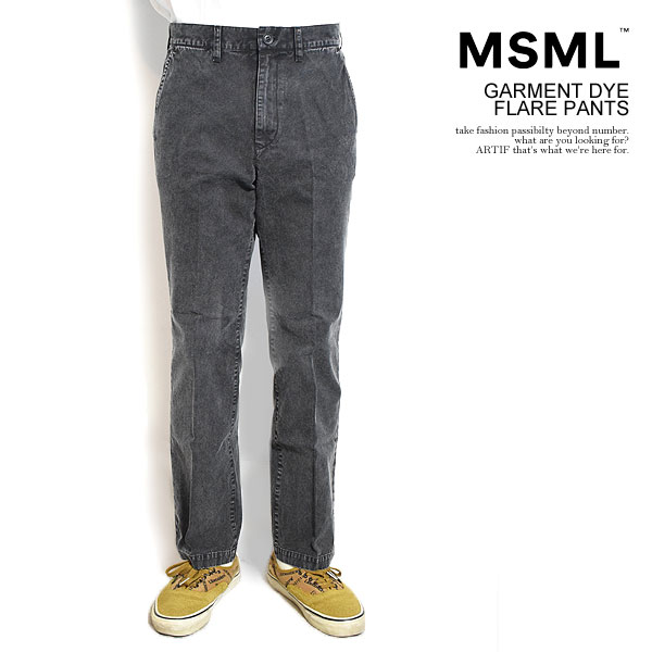 MSML エムエスエムエル GARMENT DYE FLARE PANTS メンズ パンツ フレアパンツ ヴィンテージ加工 M.S.M.L 送料無料 atfpts