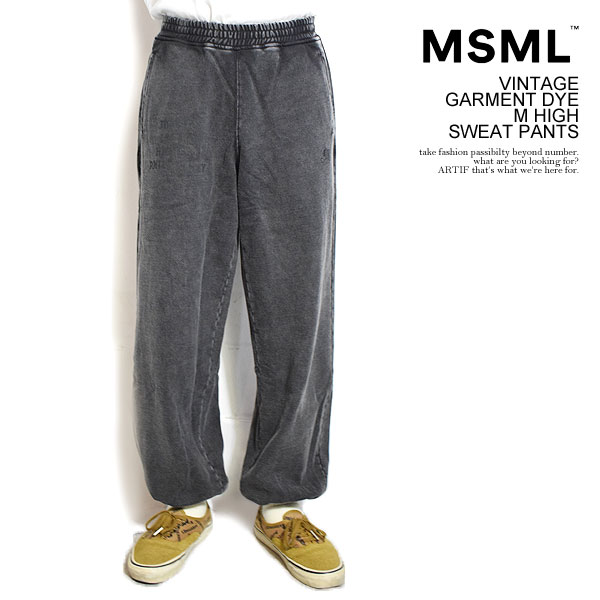 MSML エムエスエムエル VINTAGE GARMENT DYE M HIGH SWEAT PANTS メンズ パンツ スウェットパンツ ヴィンテージ加工 atfpts