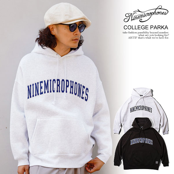 50％OFF SALE セール NINE MICROPHONES ナインマイクロフォンズ COLLEGE PARKA メンズ パーカー プルオーバー atftps