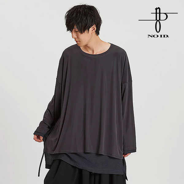 2025 秋 先行予約 10月下旬入荷予定 NO ID. BLACK ノーアイディー レイヤードC/N BIG-PO メンズ カットソー キャンセル不可 atftps