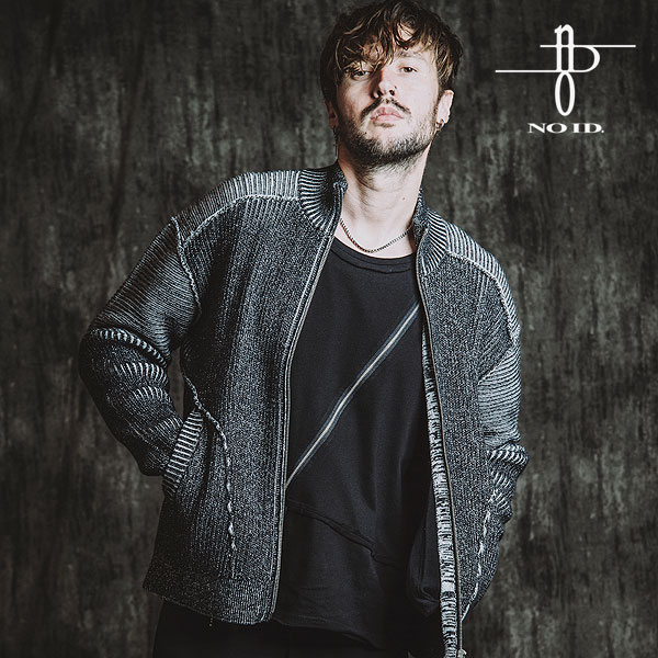 NO ID. BLACK ノーアイディー バイカーズニットZIP-CD メンズ カーディガン ドライバーズニット 送料無料 atftps