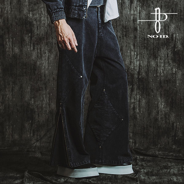 2025 秋 先行予約 10月上旬入荷予定 NO ID. ノーアイディー サイドパッチZIPワイドフレアPT メンズ パンツ キャンセル不可 atfpts