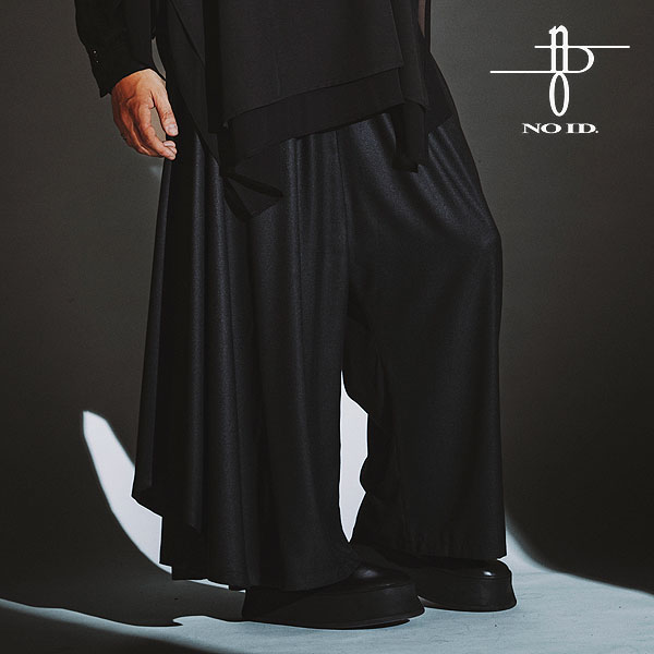 2025 秋 先行予約 7月中旬入荷予定 NO ID. BLACK ノーアイディー アシンメトリードレープワイドパンツ パンツ キャンセル不可 atfpts