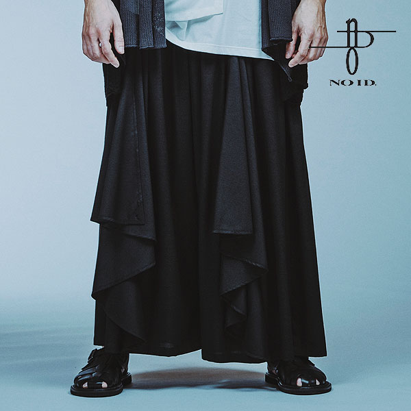 20％OFF SALE セール NO ID. BLACK ノーアイディー ギャザーバギードレープトラウザーズ メンズ パンツ バギーパンツ atfpts