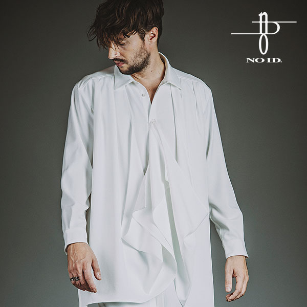 2025 冬 先行予約 11月下旬入荷予定 NO ID. BLACK ノーアイディー ドレープロングSH メンズ シャツ 送料無料 キャンセル不可 atftps