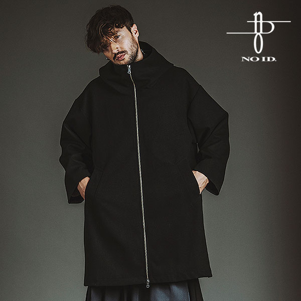 2025 冬 先行予約 12月上旬入荷予定 NO ID. BLACK ノーアイディー フーデッドBIGハーフコート コート キャンセル不可 atfjkt