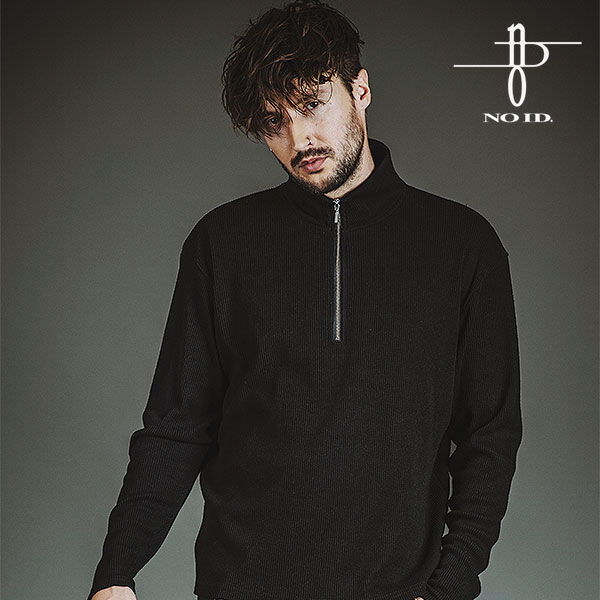 2025 冬 先行予約 12月上旬入荷予定 NO ID. ノーアイディー テレコハーフZIP-BIG-PO カットソー 送料無料 キャンセル不可 atftps