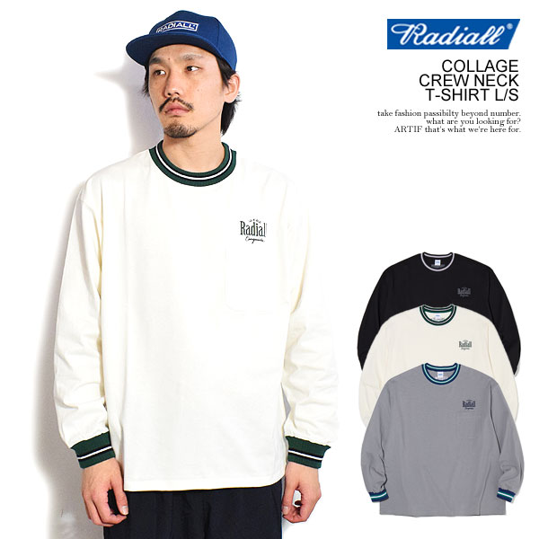 20％OFF SALE セール RADIALL ラディアル COLLAGE - CREW NECK T-SHIRT L/S Tシャツ ロンT 長袖 ボックスシルエット atftps