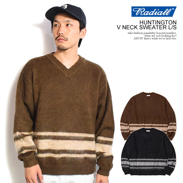 RADIALL ラディアル HUNTINGTON - V NECK SWEATER L/S radiall メンズ ニット モヘア セーター Vネックセーター 送料無料 atftps