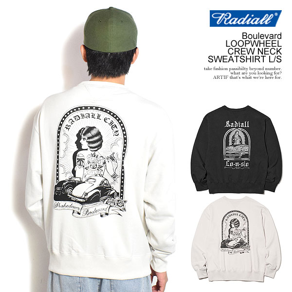 RADIALL ラディアル BOULEVARD - LOOPWHEEL CREW NECK SWEATSHIRT L/S メンズ スウェット トレーナー 送料無料 atftps