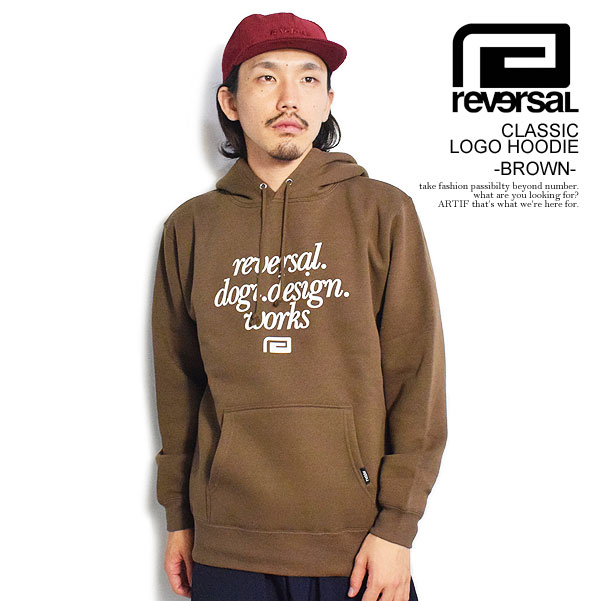 40％OFF SALE セール reversal リバーサル CLASSIC LOGO HOODIE -BROWN- メンズ パーカー プルオーバー 裏起毛 atftps