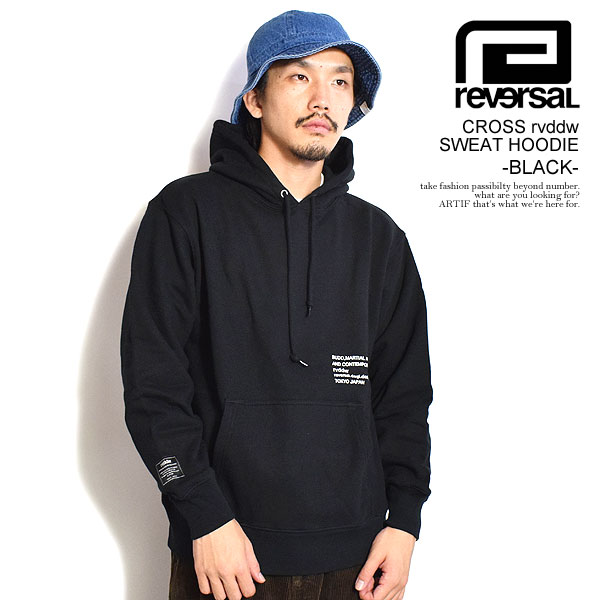 20％OFF SALE セール reversal リバーサル CROSS rvddw SWEAT HOODIE -BLACK- メンズ パーカー プルオーバー atftps