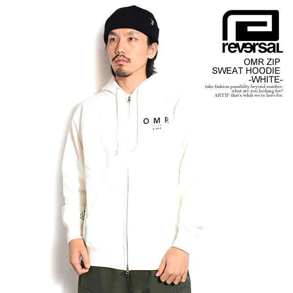 30％OFF SALE セール reversal リバーサル OMR ZIP SWEAT HOODIE -WHITE- メンズ パーカー ジップパーカー 裏パイル atftps