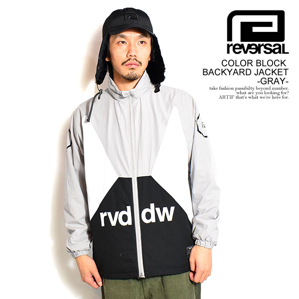 30％OFF SALE セール reversal リバーサル COLOR BLOCK BACKYARD JACKET -GRAY- ジャケット トレーニングジャケット atfjkt