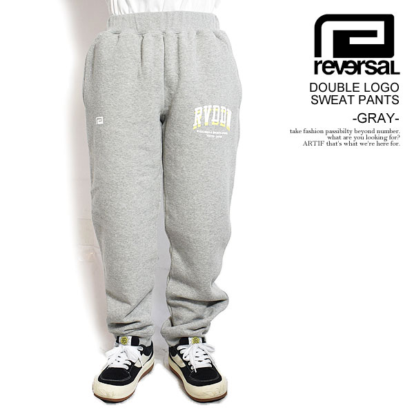 30％OFF SALE セール reversal リバーサル DOUBLE LOGO SWEAT PANTS -GRAY- メンズ パンツ スウェットパンツ atfpts