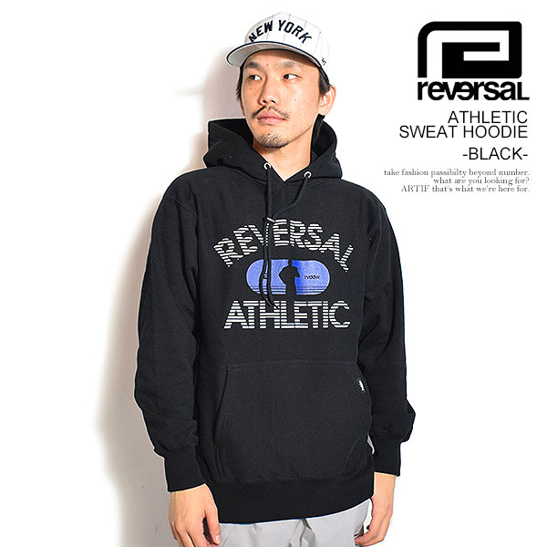 reversal リバーサル reversal ATHLETIC SWEAT HOODIE -BLACK- メンズ パーカー プルオーバー スウェット ヘビーウェイト atftps