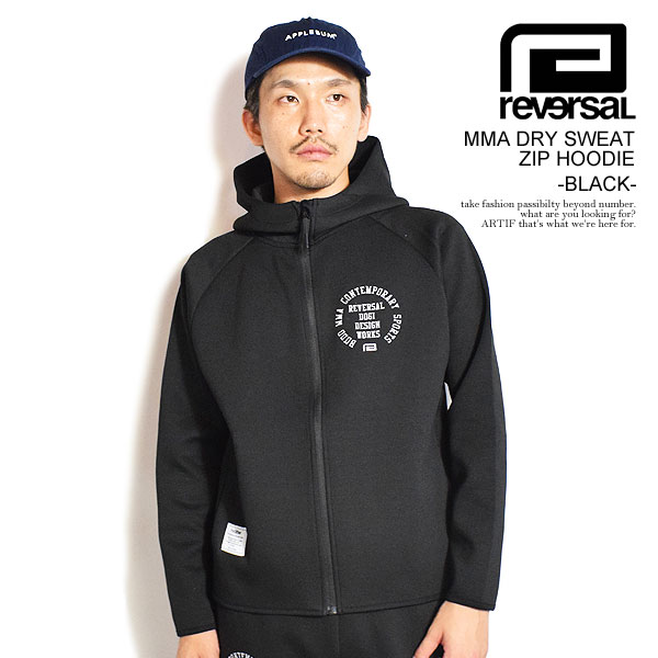 reversal リバーサル MMA DRY SWEAT ZIP HOODIE -BLACK- パーカー ジップパーカー ドライパーカー ダンボールニット atftps