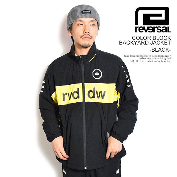 reversal リバーサル COLOR BLOCK BACKYARD JACKET -BLACK- メンズ ジャケット トラックジャケット rvddw 送料無料 atfjkt