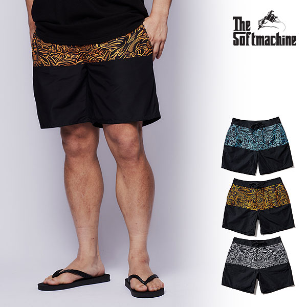 30％OFF SALE セール SOFTMACHINE ソフトマシーン BLACK WAVE BOARD SHORTS(BOARD SHORTS) メンズ atfpts