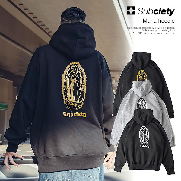 SUBCIETY サブサエティ Maria hoodie subciety メンズ パーカー プルオーバー スウェット ヘビーウェイト 裏起毛 送料無料 atftps