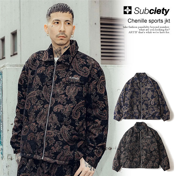 SUBCIETY サブサエティ Chenille sports jkt subciety メンズ ジャケット スポーツジャケット 中綿ジャケット ペイズリー柄 atfjkt