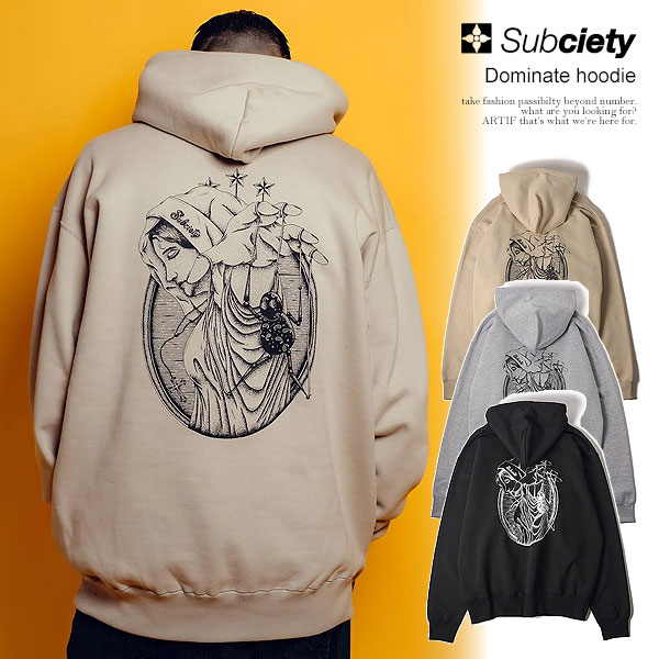 SUBCIETY サブサエティ Dominate hoodie subciety メンズ パーカー プルオーバー スウェット ヘビーウェイト 裏起毛 送料無料 atftps