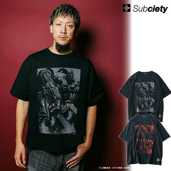 ベルセルク × Subciety SUBCIETY サブサエティ Guts tee メンズ Tシャツ 半袖 コラボ ベルセルク BERSERK 送料無料 atftps