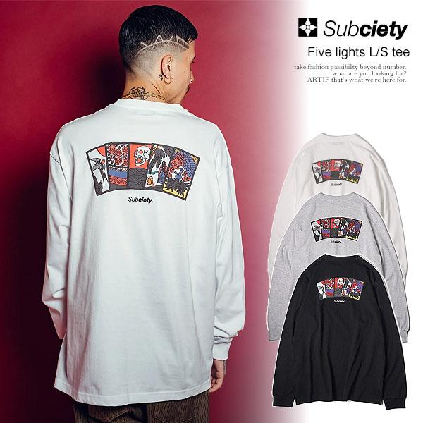 SUBCIETY サブサエティ Five lights L/S tee subciety メンズ Tシャツ 長袖 ロンT 五光 ストリート atftps