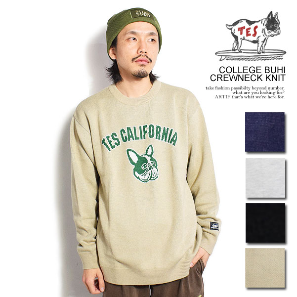 The Endless Summer エンドレスサマー TES COLLEGE BUHI CREWNECK KNIT メンズ ニット セーター クルーネック atftps