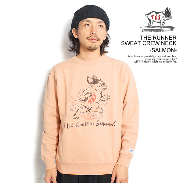 The Endless Summer エンドレスサマー TES THE RUNNER SWEAT CREW NECK -SALMON- メンズ スウェット トレーナー クルーネック atftps