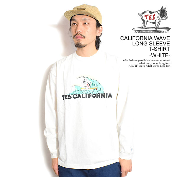 The Endless Summer エンドレスサマー TES CALIFORNIA WAVE LONG SLEEVE T-SHIRT -WHITE- メンズ Tシャツ 長袖 atftps