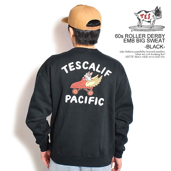 The Endless Summer エンドレスサマー TES 60s ROLLER DERBY EMB BIG SWEAT -BLACK- メンズ スウェット トレーナー atftps